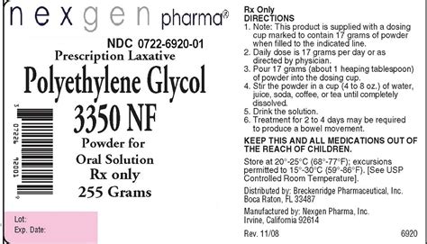 Polyethylene Glycol 3350 Nf Polyethylene Glycol 3350 Powder For Oral