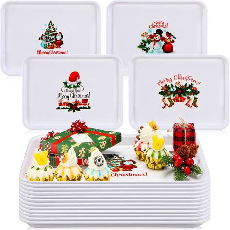 Sliner 12 Pcs Christmas Serving Trays Christmas Platters Christmas Trays Large