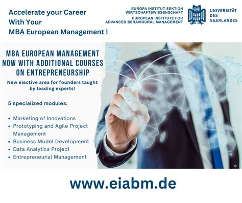 Mba European Management Now With Additional Courses On Entrepreneurship From Winterterm 25 25