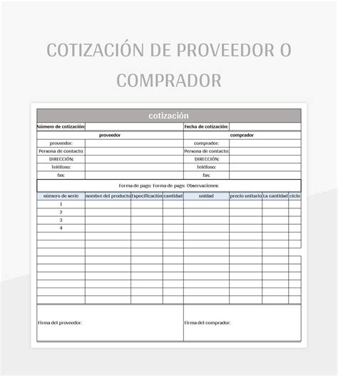 Plantillas Detalles De Cotización Para Excel Gratis Y Hojas De Cálculo