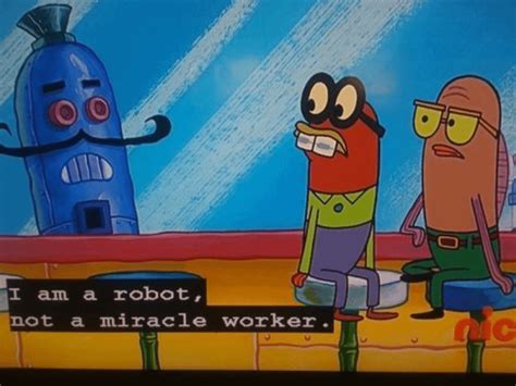 I Am A Robot Not A Miracle Worker Spongebob Robot Nerd Weenie Bar