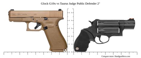 Glock G19x Vs Taurus Judge Public Defender 2 Size Comparison Handgun
