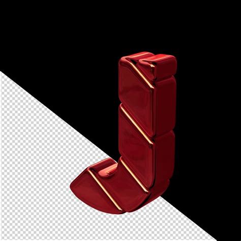 Premium Psd Red Diagonal Block Symbol View From The Left Letter J