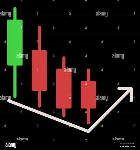 Candlestick Chart Element With Arrow Vector Margin Trading Concept