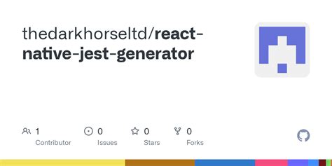 Github Thedarkhorseltdreact Native Jest Generator