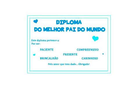 Diploma Do Melhor Pai Arquivos Portal Das Crianças