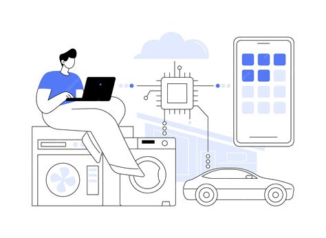 Premium Vector Iot Development Abstract Concept Vector Illustration