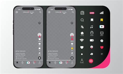 Home Tiktok Interface Template Set With Smartphones 52265445 Vector Art At Vecteezy