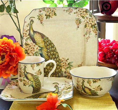 Peacock Dinnerware Set For Stylish Table Decor