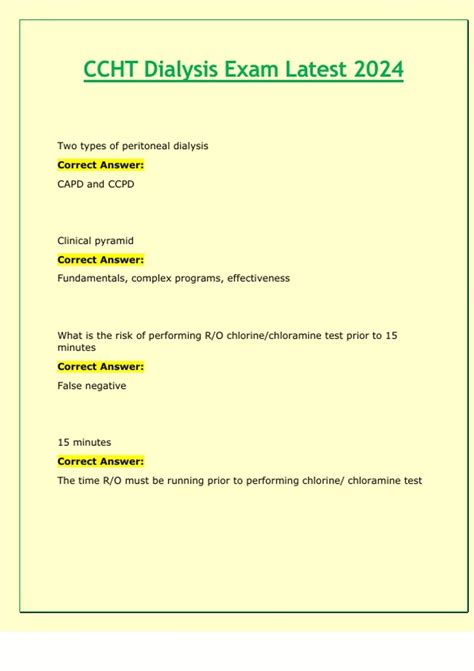 Ccht Dialysis Exam Latest 2024 Ccht Dialysis Stuvia Us
