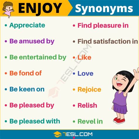 105 Synonyms For Enjoy With Examples Another Word For Enjoy 7ESL
