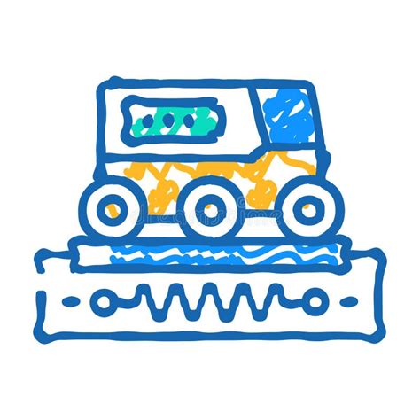 Drone Charging Autonomous Delivery Icon Doodle Illustration Stock