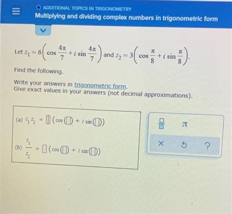 Solved O ADDITIONAL TOPICS IN TRIGONOMETRY Multiplying And Chegg Com