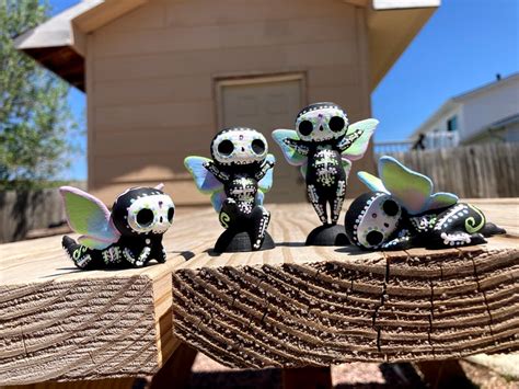 Skeleton Pixie Sculptures Figurine Hand Painted 3d Printed Etsy