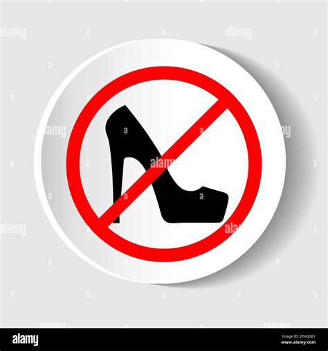 No High Heel Shoes Sign Warning Vector Illustration Stock Vector Image