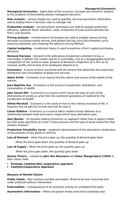 Econ Economics Managerial Economics Managerial Economics