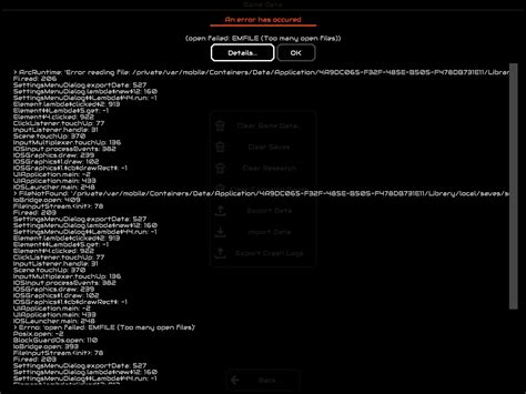 “too Many Files Open” Error When Trying To Export Large Amounts Of Game