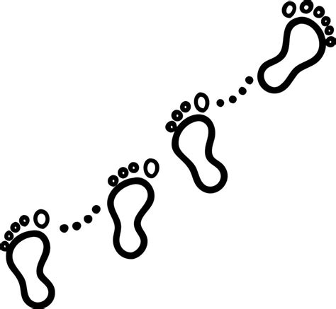 Footprints In The Sand Black And White Clip Art