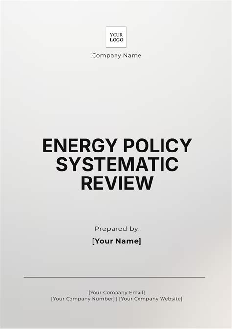 Free Energy Policy Systematic Review Template To Edit Online