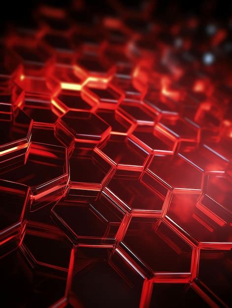Premium Ai Image Abstract Background Hexagonal Pattern Gradient Red