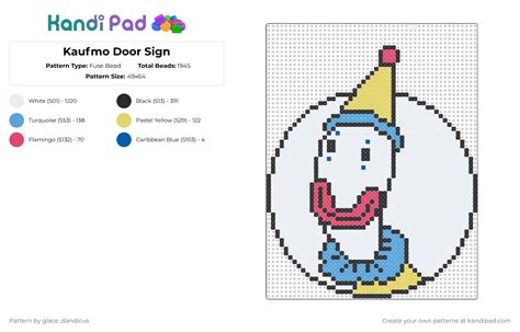 Kaufmo Door Sign Fuse Bead Pattern Kandi Pad Kandi Patterns Fuse