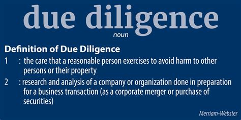 What Is Due Diligence Definition And Meaning Market