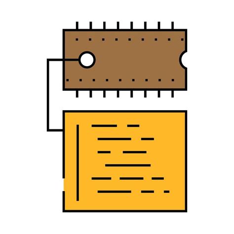 Microcontroller Programming Electronics Icon Color Illustration