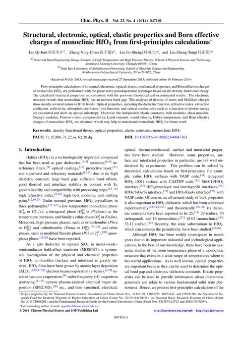 Structural Electronic Optical Elastic Properties And Born Effective Charges Of Monoclinic