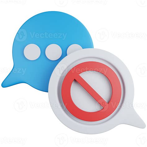 3d Rendering Bubble Messages Are Blocked Isolated 18249855 Png