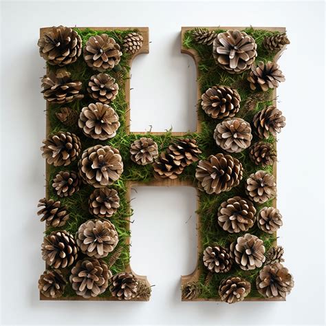 Lush Tropical Monogram Letter H With Greenery And Plants Decor Monogram