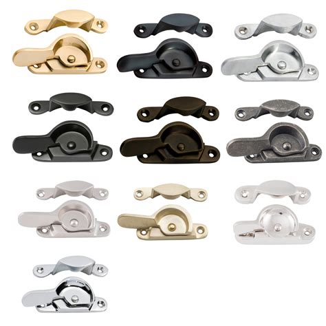 Solid Brass Sash Fasteners With Narrow 15mm Base And 11mm Catch Lock And Handle Centre Brisbane