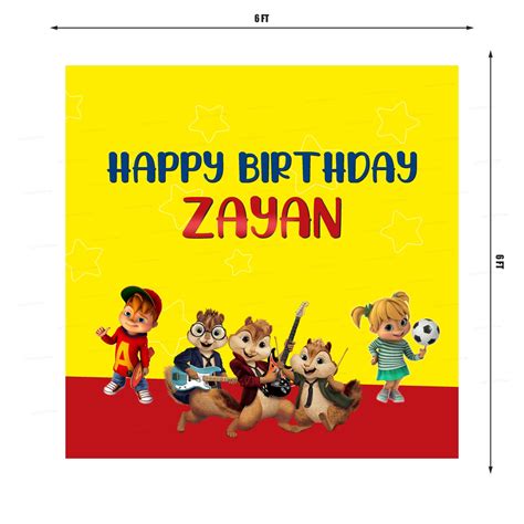 Alvin And Chipmunks Theme Classic Square Backdrop Party Supplies