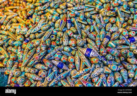 The Colorful Stone Beads Covered With The Silver Wire Jerusalem