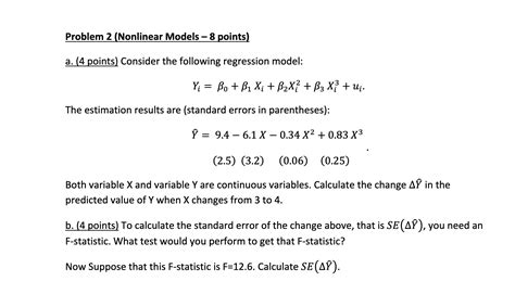 Solved Problem Nonlinear Models Points A Points Chegg