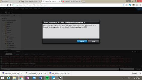 ccs cloud error while connecting to the target please help to solve the