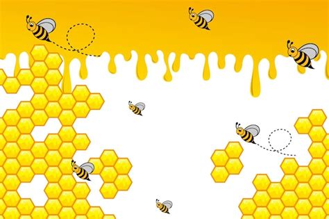 Premium Vector Honey And Bee Background