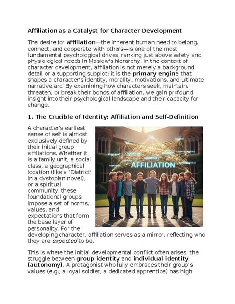 Affiliation In Character Education Worksheet Classwork Homework