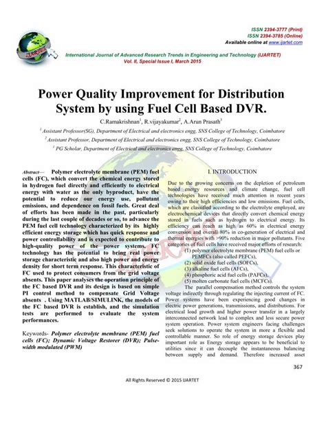pdf power quality improvement for distribution system by using