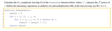 Solved Calculate The On Complexity Not Big O Of The Chegg
