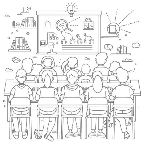 Premium Vector Outline Illustration For Positive Learning Situations In The Classroom At School