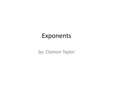 Exponent Powerpoint Pptx