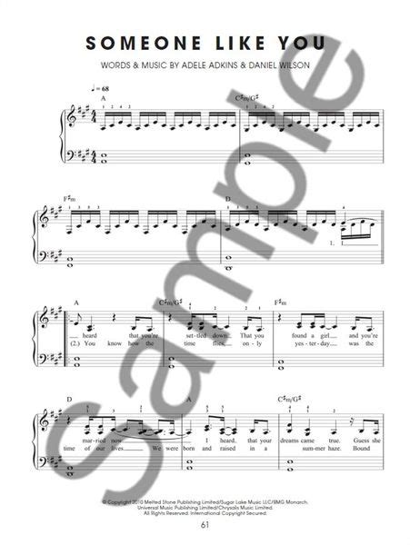 Wise Publications The Best Of Adele Easy Piano Imuso