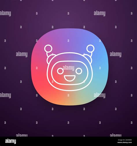 Chatbot App Icon Uiux User Interface Talkbot Laughing Chat Bot Modern Robot Virtual