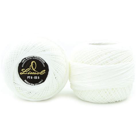 Limol Size 6 White 50 Grs 100 Mercerized Crochet Thread Cotton Ball S