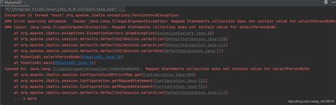 解决mapped Statements Collection Does Not Contain Value For