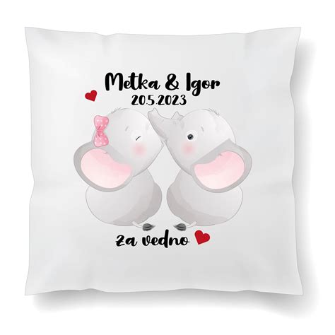 Zaljubljen Slonček Blazina Slikaoblika