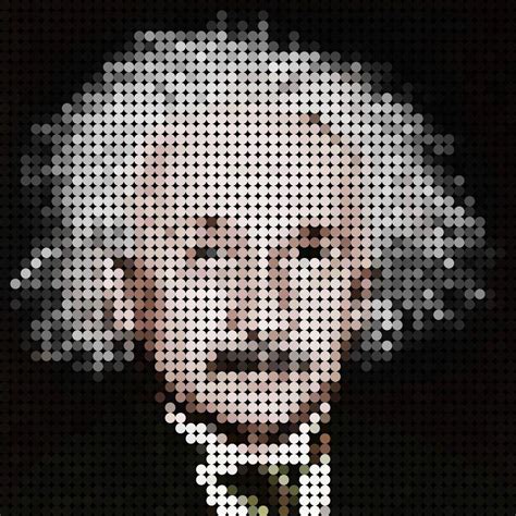 Albert Einstein Portrait Of Mosaic Art Illustration Solid Color Of Dot