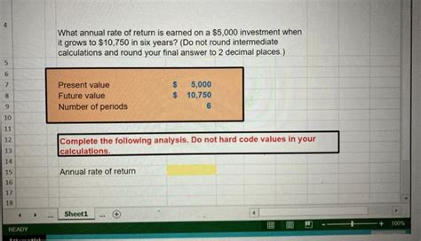 Solved Calculate The Annual Rate Of Return What Annual Chegg
