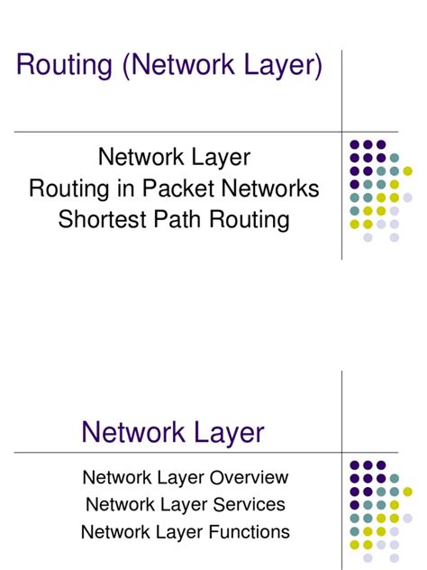 Network Layer Routing In Packet Networks Shortest Path Routing Pdf