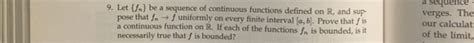 solved let {f n} be a sequence of continuous functions